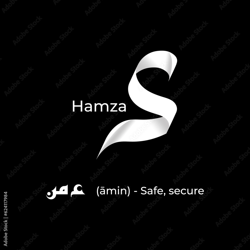 Arabic Alphabet | The letter Hamza in Arabic calligraphy Stock Illustration | Adobe Stock