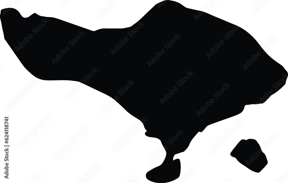 Silhouette map of Bali Indonesia with transparent background. Stock ...