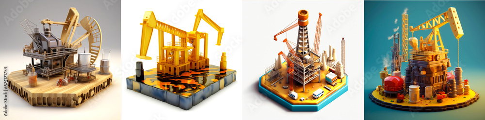 An icon representing the oil industry in 3D. Can be used for branding ...