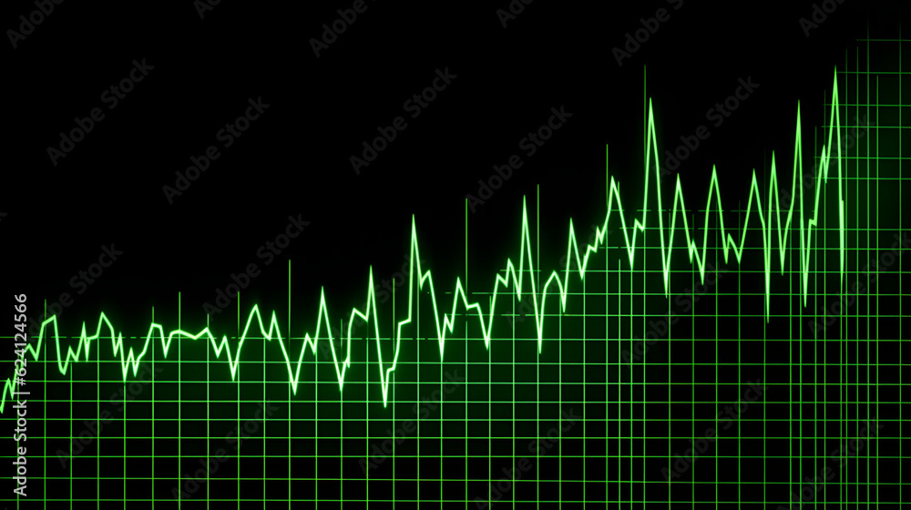 exponential graph, increasing bar graph upward to the right, green ...