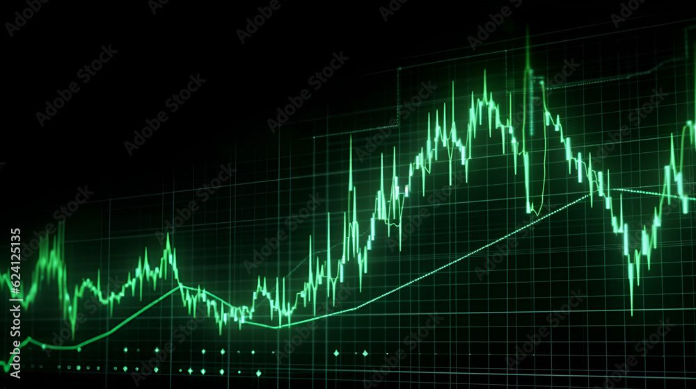 exponential graph, increasing bar graph upward to the right, green ...