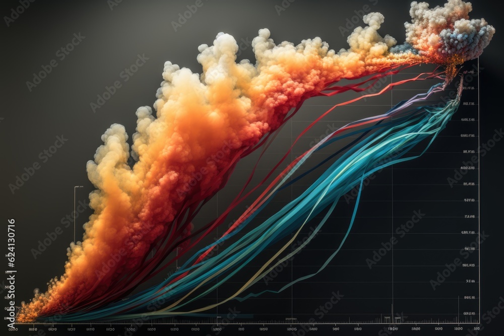 A graph with a lot of smoke coming out of it. Generative AI. Adjusting ...