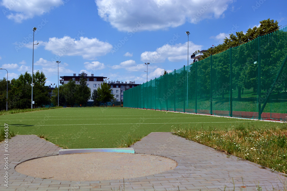 Newly built shot put field - built with state funds Stock Photo | Adobe ...