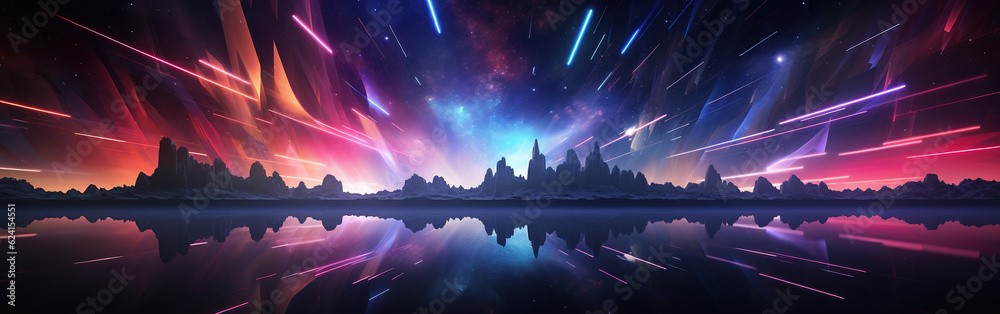 Tetris Hyperspace, minimalist neo colored background for illustration ...