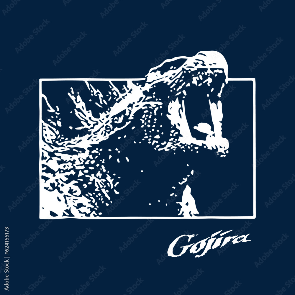 Vektorová grafika „Godzilla vector graphic T shirt design. Apparel ...