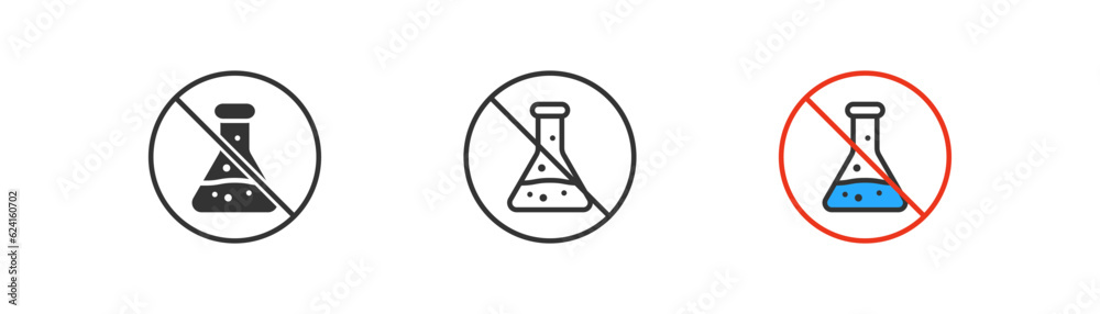 No added preservative icon isolated on white background. Chemistry ...