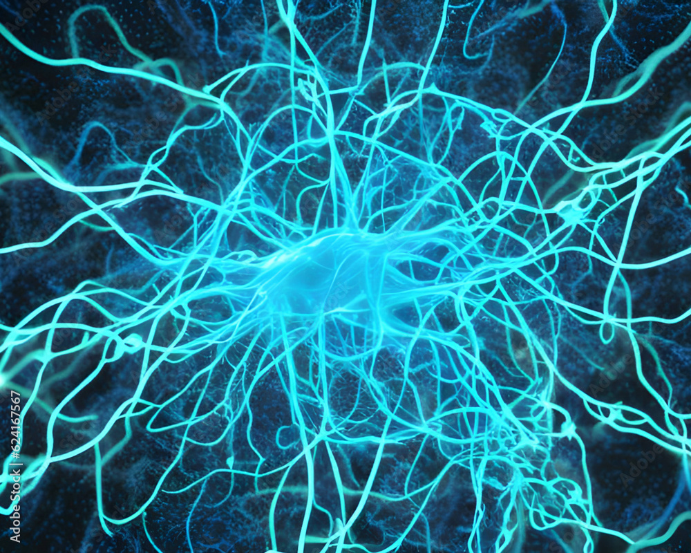 Communication of neurons in the brain. The synapse, a crucial junction ...