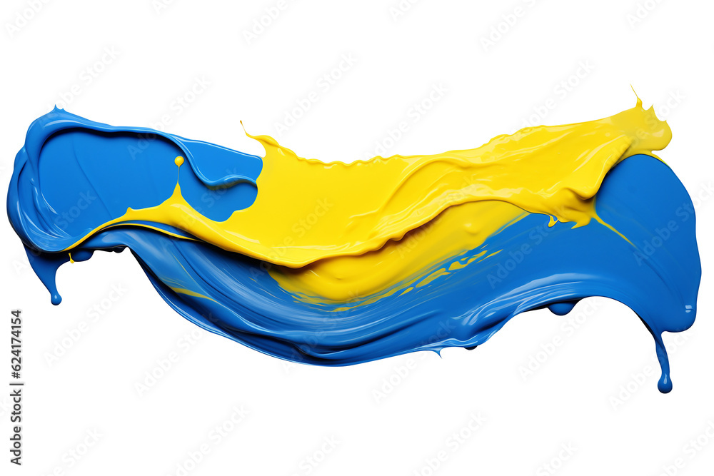 Liquid blue and yellow splash Color design Stroke. Blob color. Gradient ...