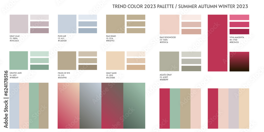 New fashion color and gradients trend 2023. Color palette forecast of ...