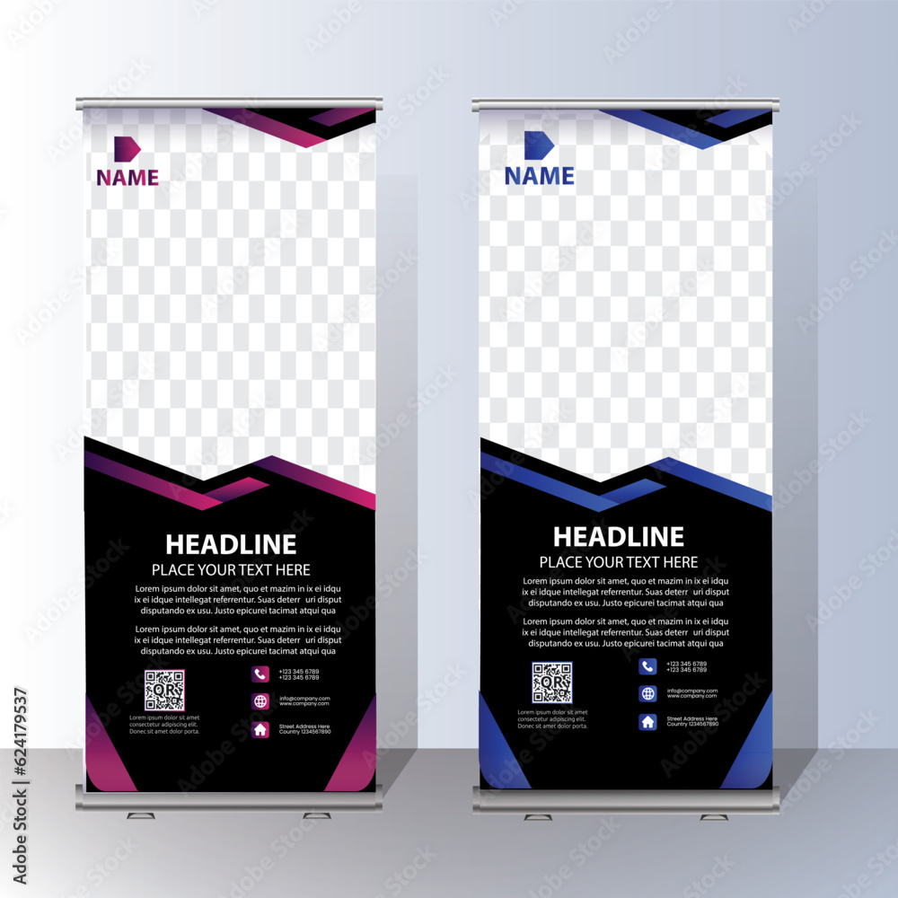 Roll Up Banner Signage Standee Template for Advertising and ...