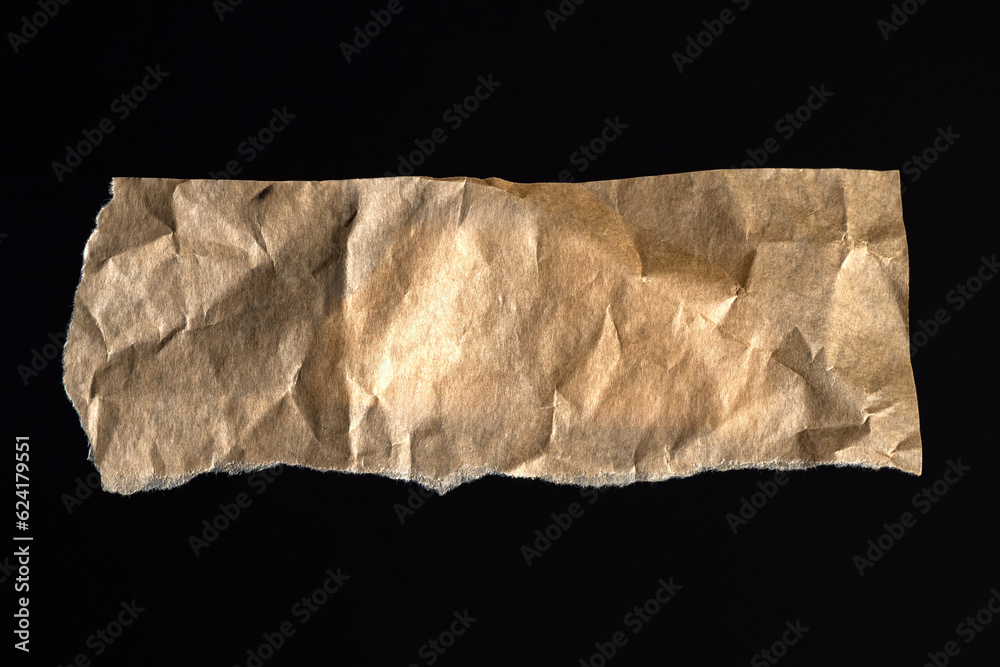 Old-yellowed paper. Piece of parchment. Kraft snippet paper isolated ...
