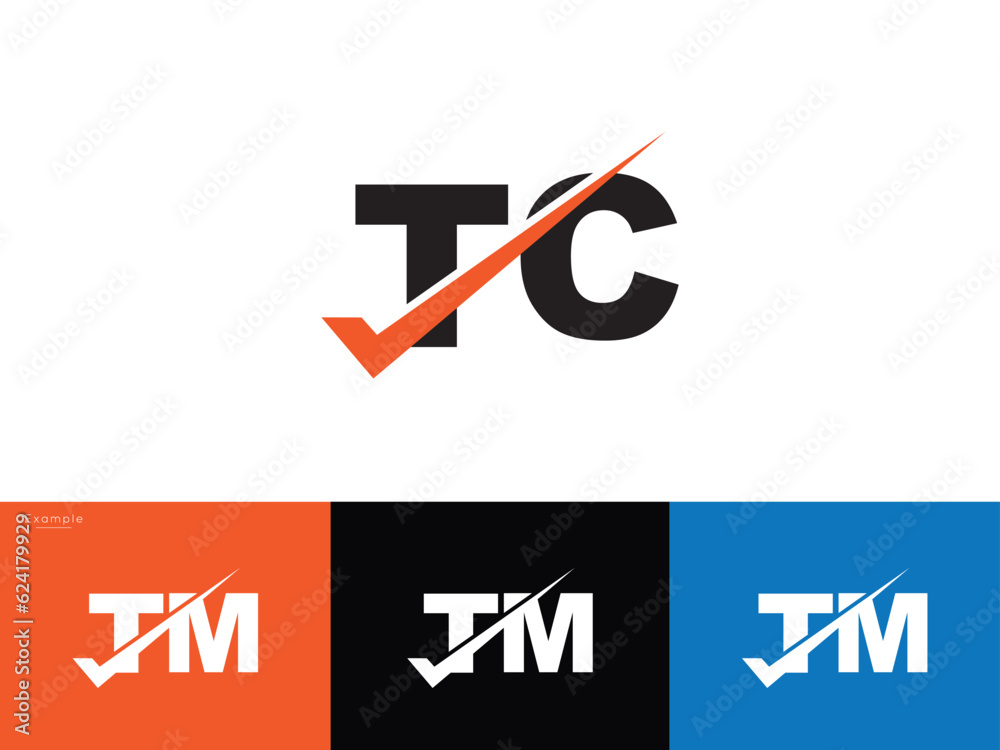 Checklist Alphabet tc Letter Logo, Checkmark tc Business Logo Icon ...