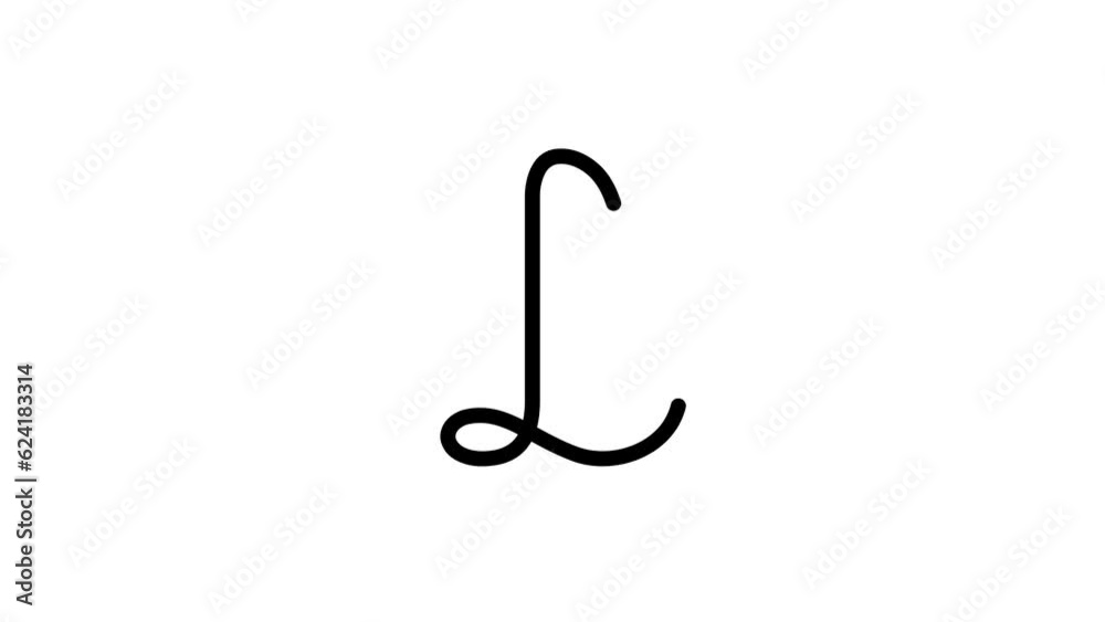 L letter big writing cartoon animation. Compatibile part of alphabet ...