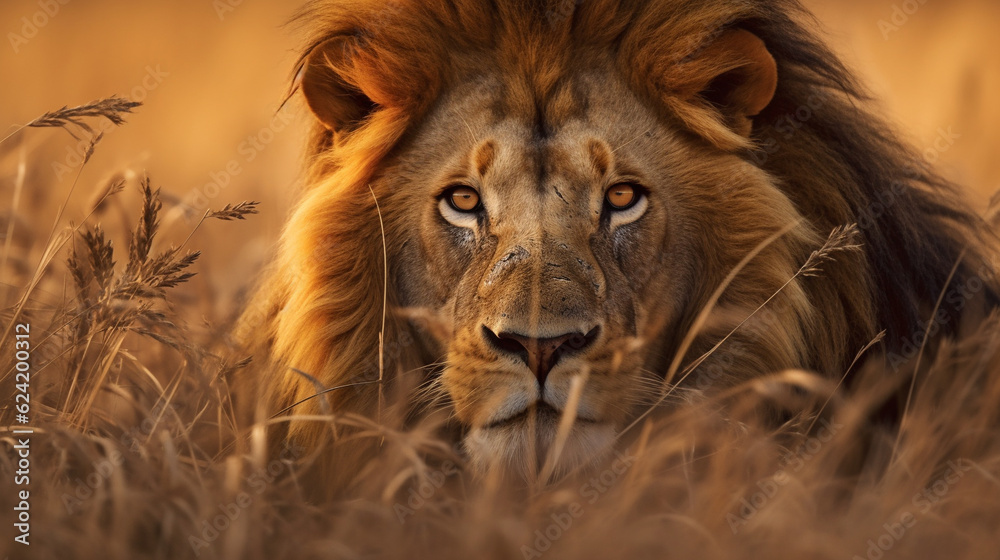 lion in the grass HD 8K wallpaper Stock Photographic Image Stock ...