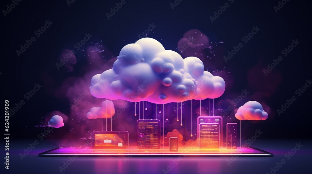 IaaS, Infrastructure as a Service, Cloud Computing AD. 3D, High Quality ...