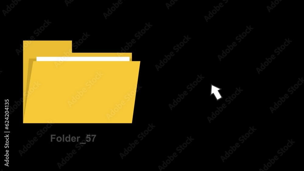 video animation of dropdown menu and mouse cursor selecting the new folder option. On a ...