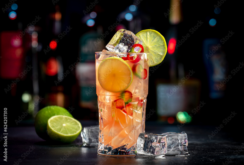 Siam sunrays alcoholic cocktail drink with vodka, coconut liqueur ...