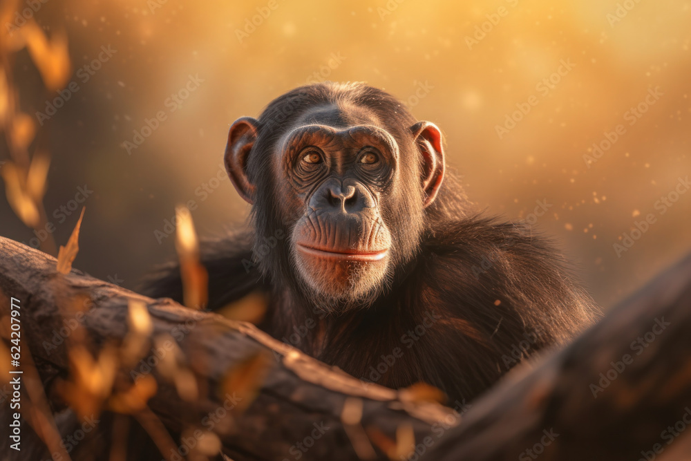Cute Beautiful Chimps, Wildlife Photography, Generative AI Stock Photo ...