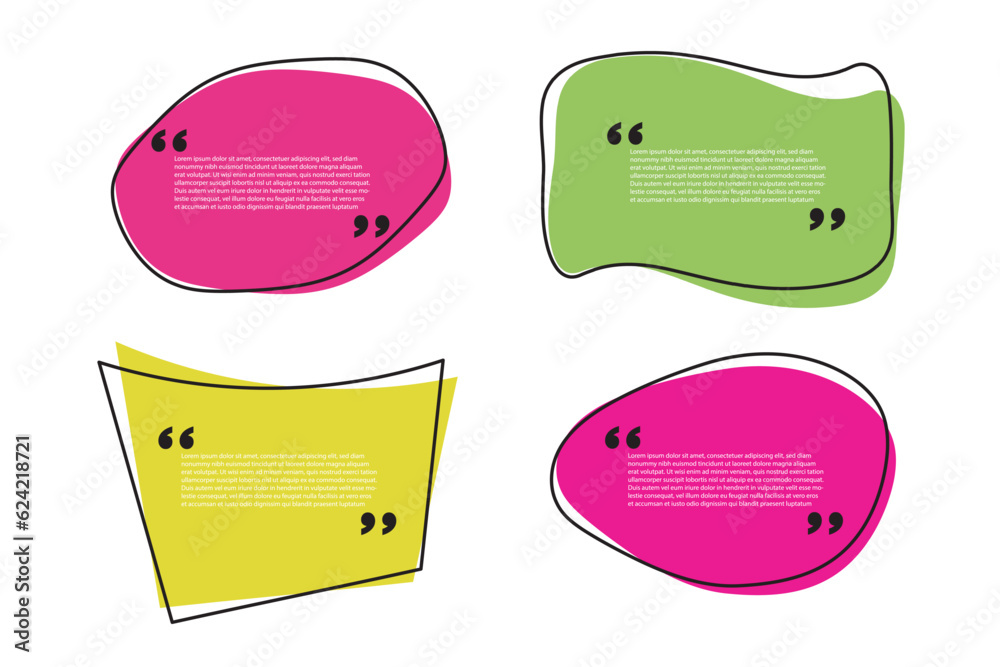 vector curve shape quotes template in four colors Stock Vector | Adobe ...