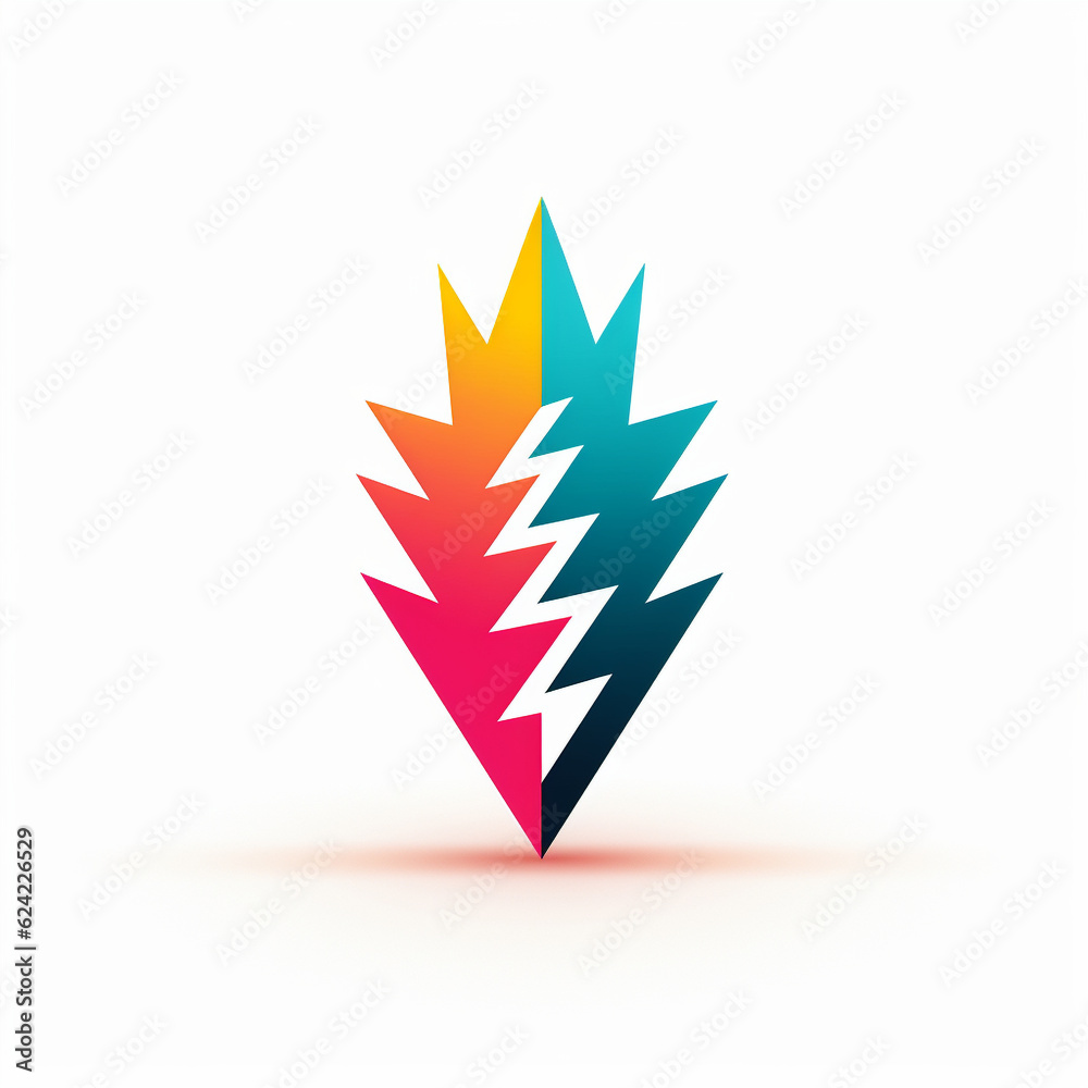 [A Lightning Bolt] - A minimalistic line art icon featuring a lightning ...