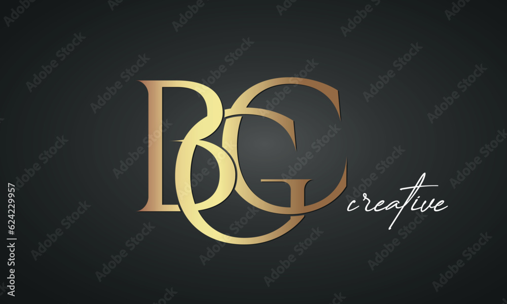 luxury letters BGC golden logo icon premium monogram, creative royal ...