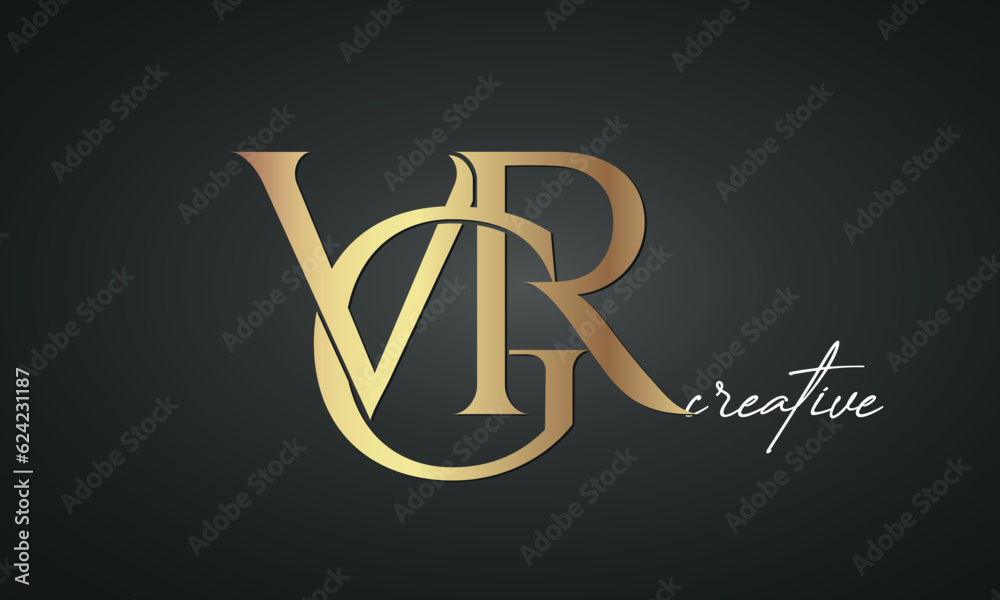 luxury letters VGR golden logo icon premium monogram, creative royal ...