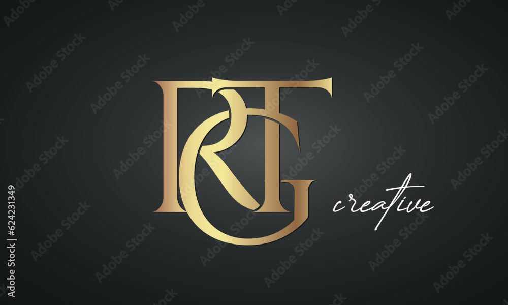 luxury letters TGT golden logo icon premium monogram, creative royal ...
