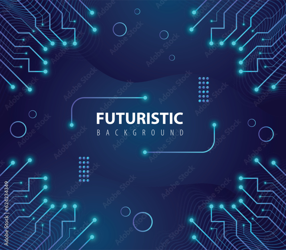 Vector illustration of futuristic technology circuit board lines ...