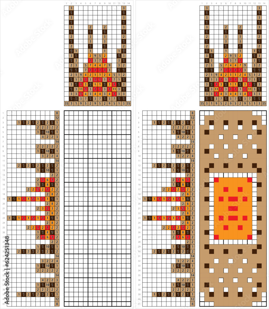 Adhesive Bandage Icon Nonogram Pixel Art M_2306001 Stock Vector | Adobe ...