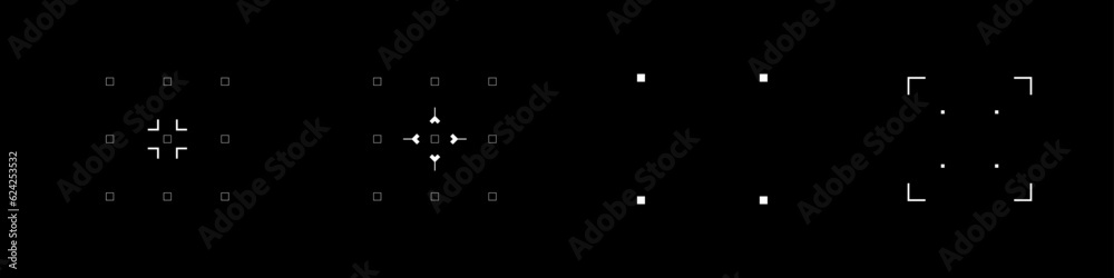 Vetor de Cyberpunk style square aim set. HUD cyber targets, aims ...