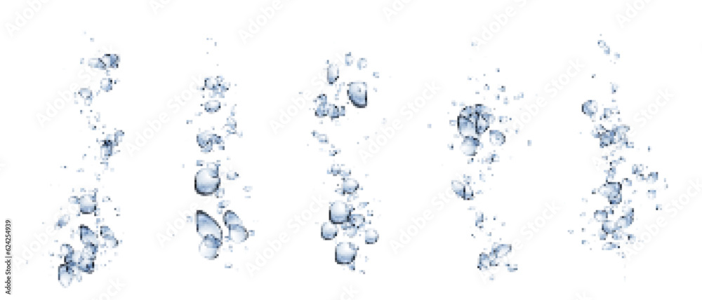 Underwater bubble drop air splash vector texture. Isolated realistic ...
