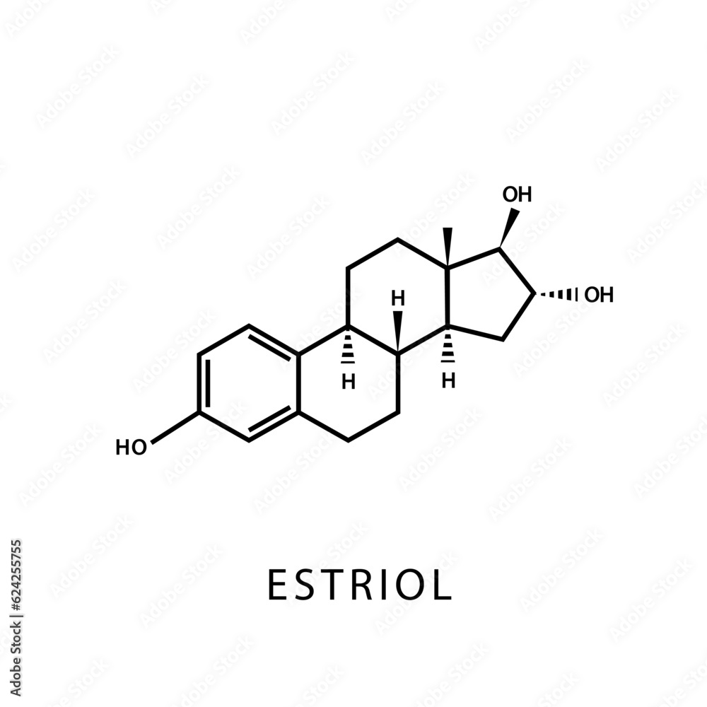 Estriol Structure chemical formula types and properties Stock Vector ...