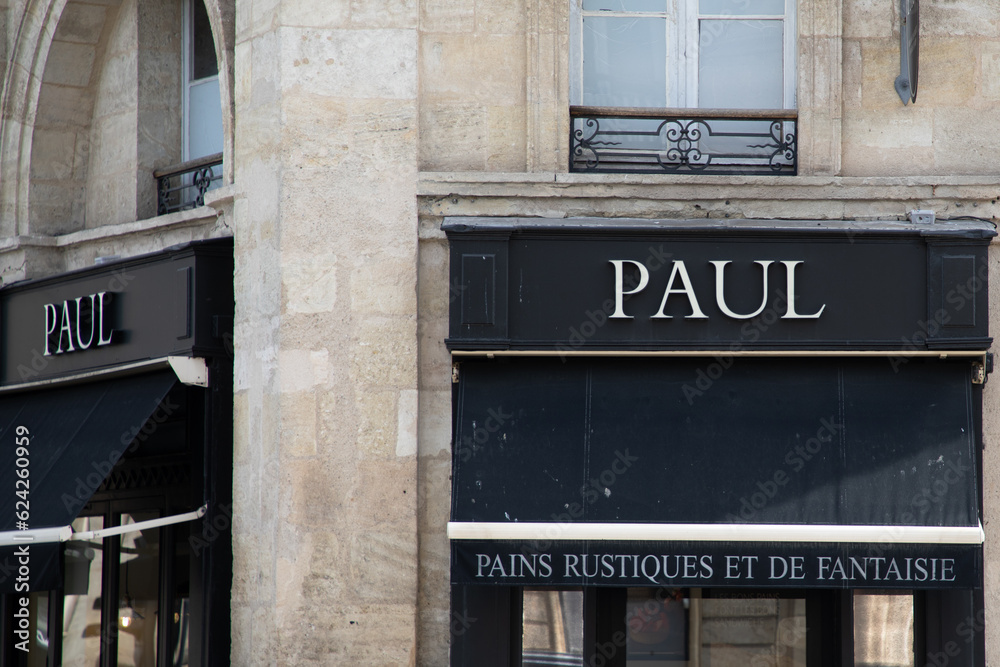 paul text shop sign brand and logo signboard of french bakery chain ...
