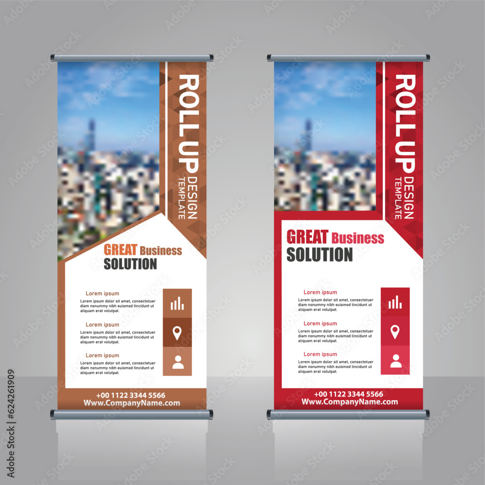 Modern Roll up banner standee design template, pull up, x banner ...