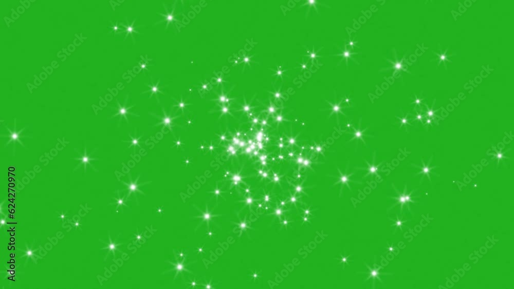 Animated Shiny Star Cluster on green screen backdrop Stock Video ...