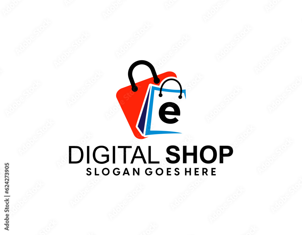 Shopping store logo with chat bubble. Online shop icon simple ...