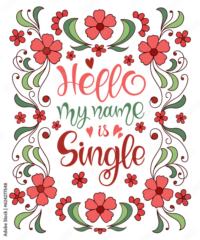 Hello my name is single text. Motivational quote, handwritten ...