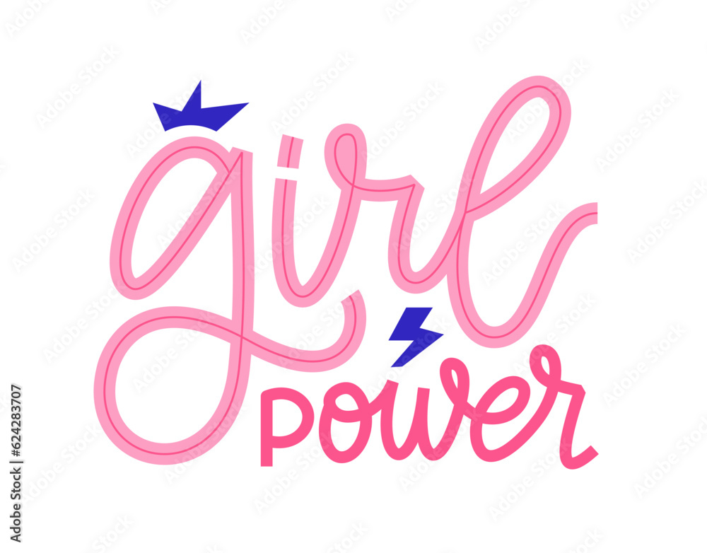 GIRL POWER logo quote. Girl power word. Trendy graphic design with text ...
