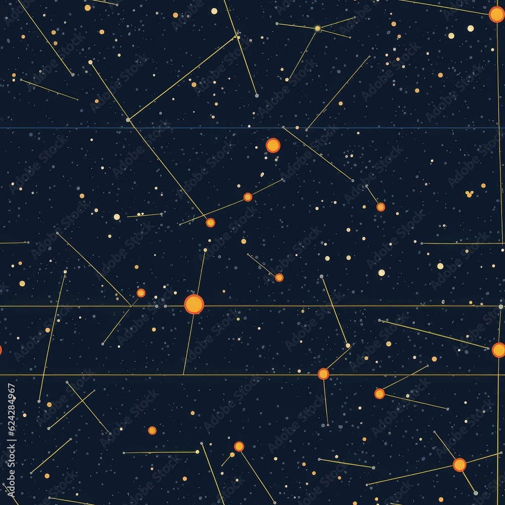 Constellation Stars Geometric Tile Texture Seamless Repeating Pattern Endless Background