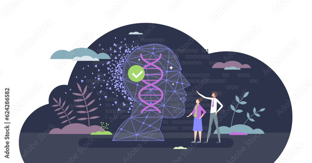 Biohacking as body with lifestyle improvement program tiny person ...