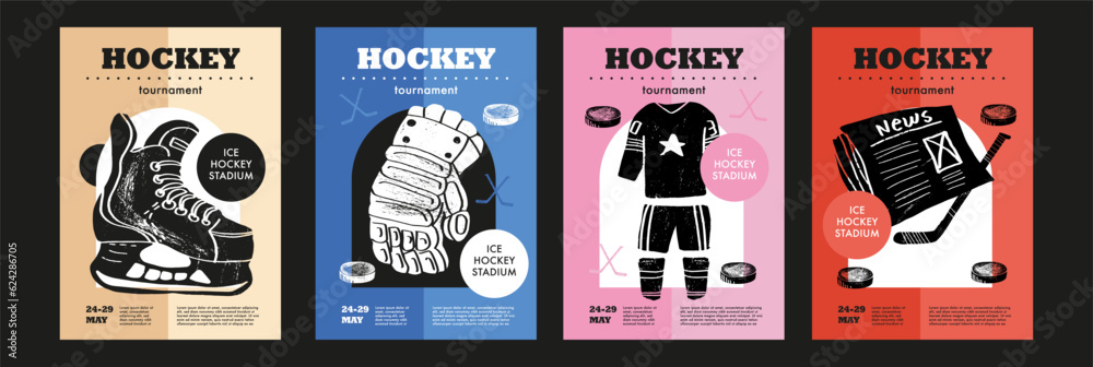 Template Sport Layout Design, ice hockey. Hockey league tournament ...
