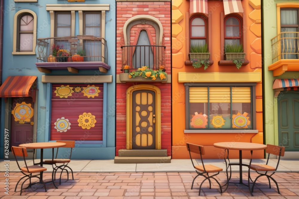 empty 3D cartoon background for kids and animation generative ai ...
