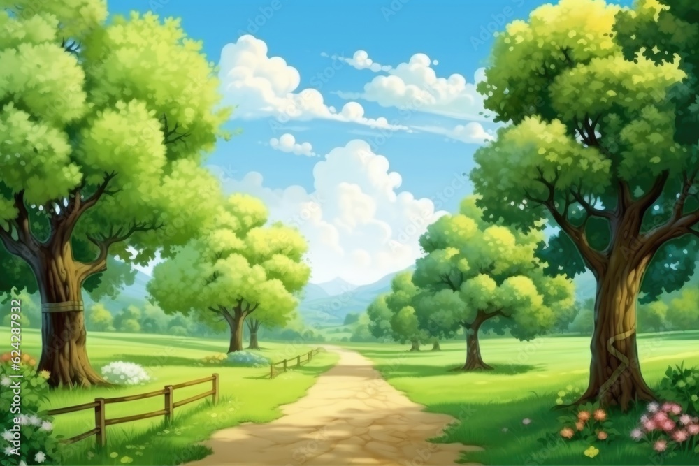 empty 3D cartoon background for kids and animation generative ai ...