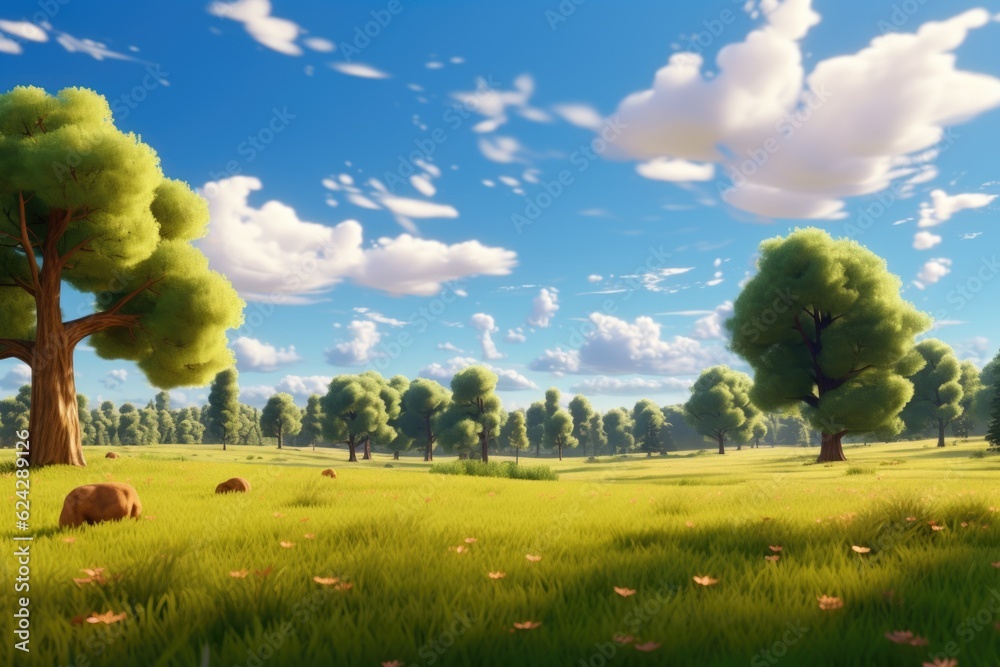 empty 3D cartoon background for kids and animation generative ai ...