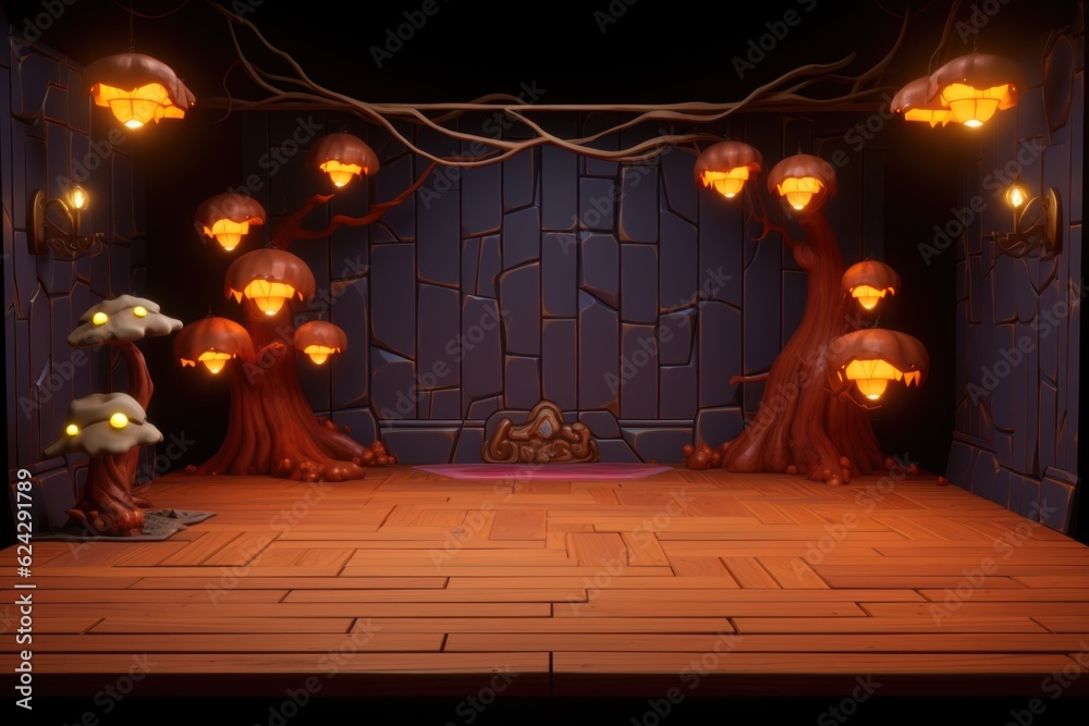 empty 3D cartoon background for kids and animation generative ai ...