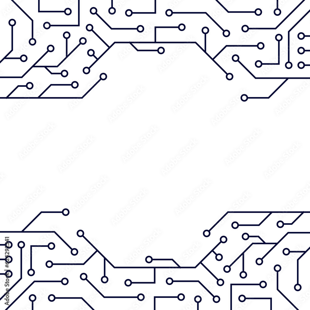 Vecteur Stock circuit board illustration element as header and footer ...