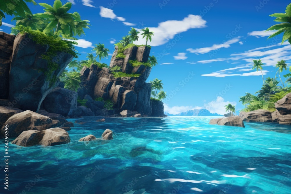 empty 3D cartoon background for kids and animation generative ai ...