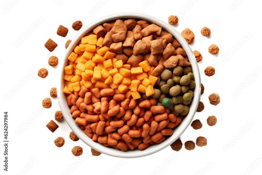 Top View of Pet Foods in a Bowl with Transparent Background. Generative ...