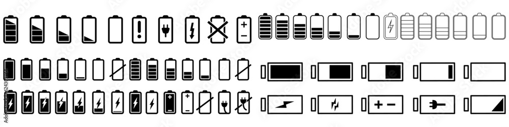 Battery charge icon vector. indicator battery illustration symbol ...