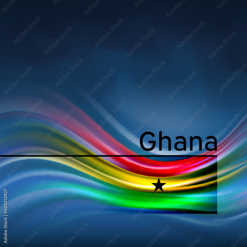 Ghana flag background. Abstract ghana flag in the blue sky. National ...